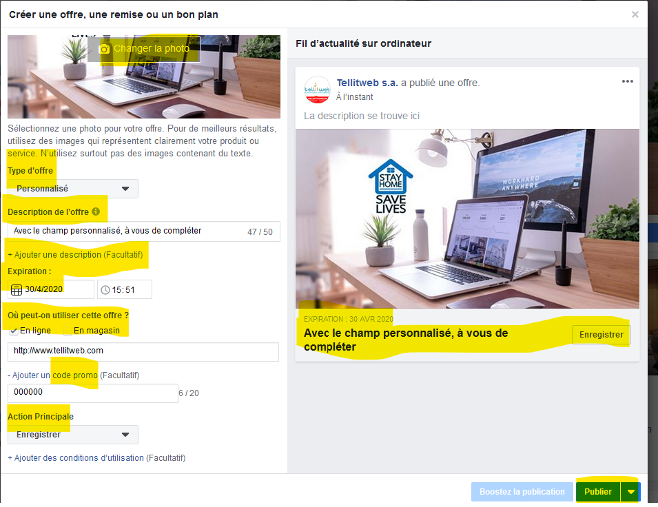 Créer une offre promotionnelle sur Facebook – Tellitweb, agence de ...